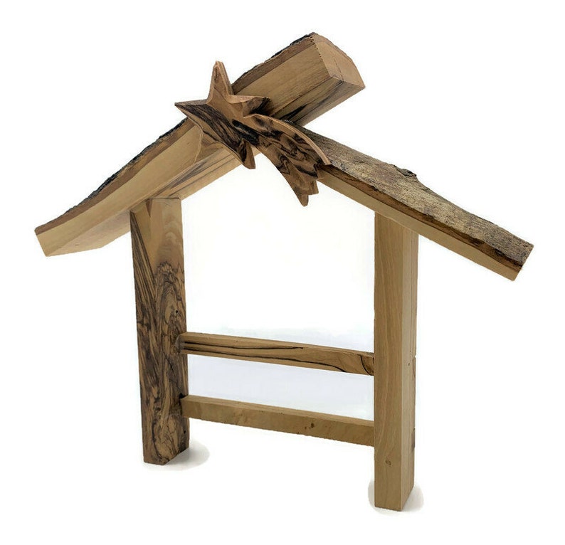 Handmade Olive Wood Nativity Set With Stable | Holy Land Christmas ...