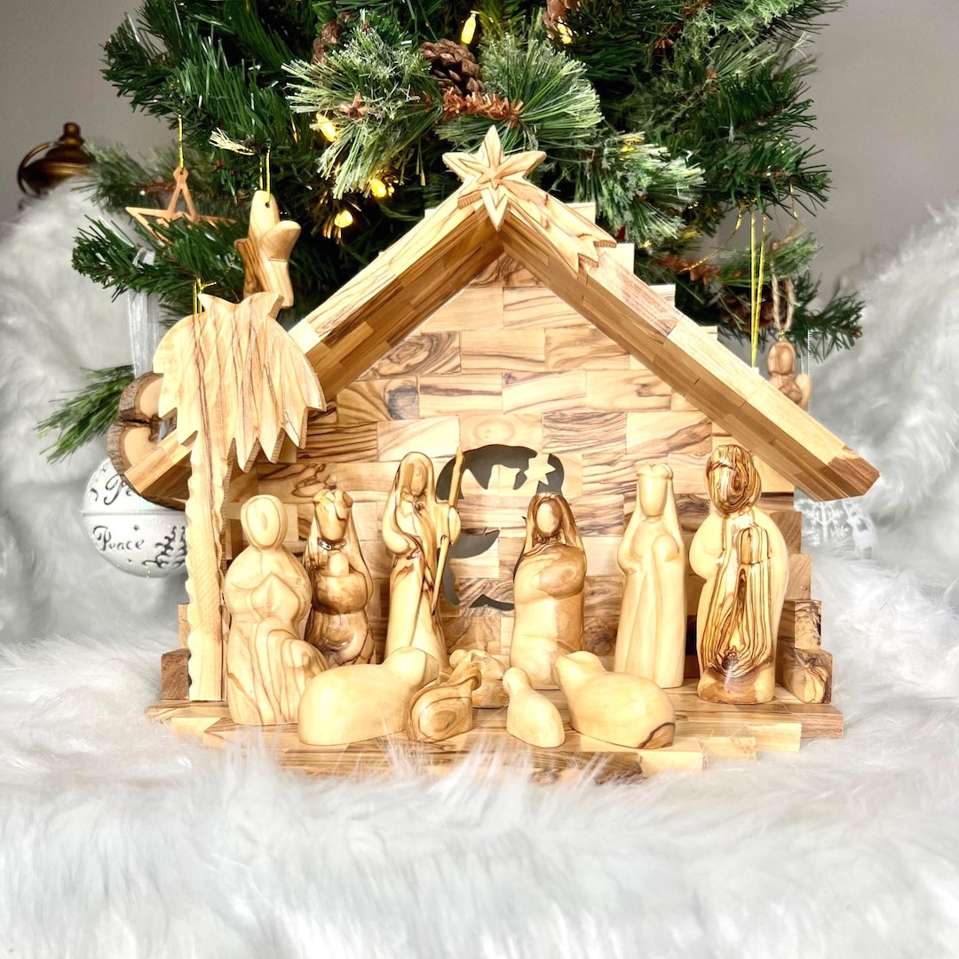Handmade Olive Wood Nativity Set: Holy Land Christmas Decoration - Etsy UK