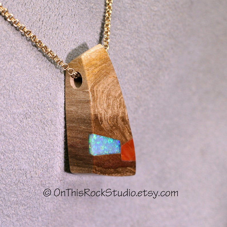 Petrified Wood With Opal, Rock Intarsia, Lapidary Jewelry, Natural ...