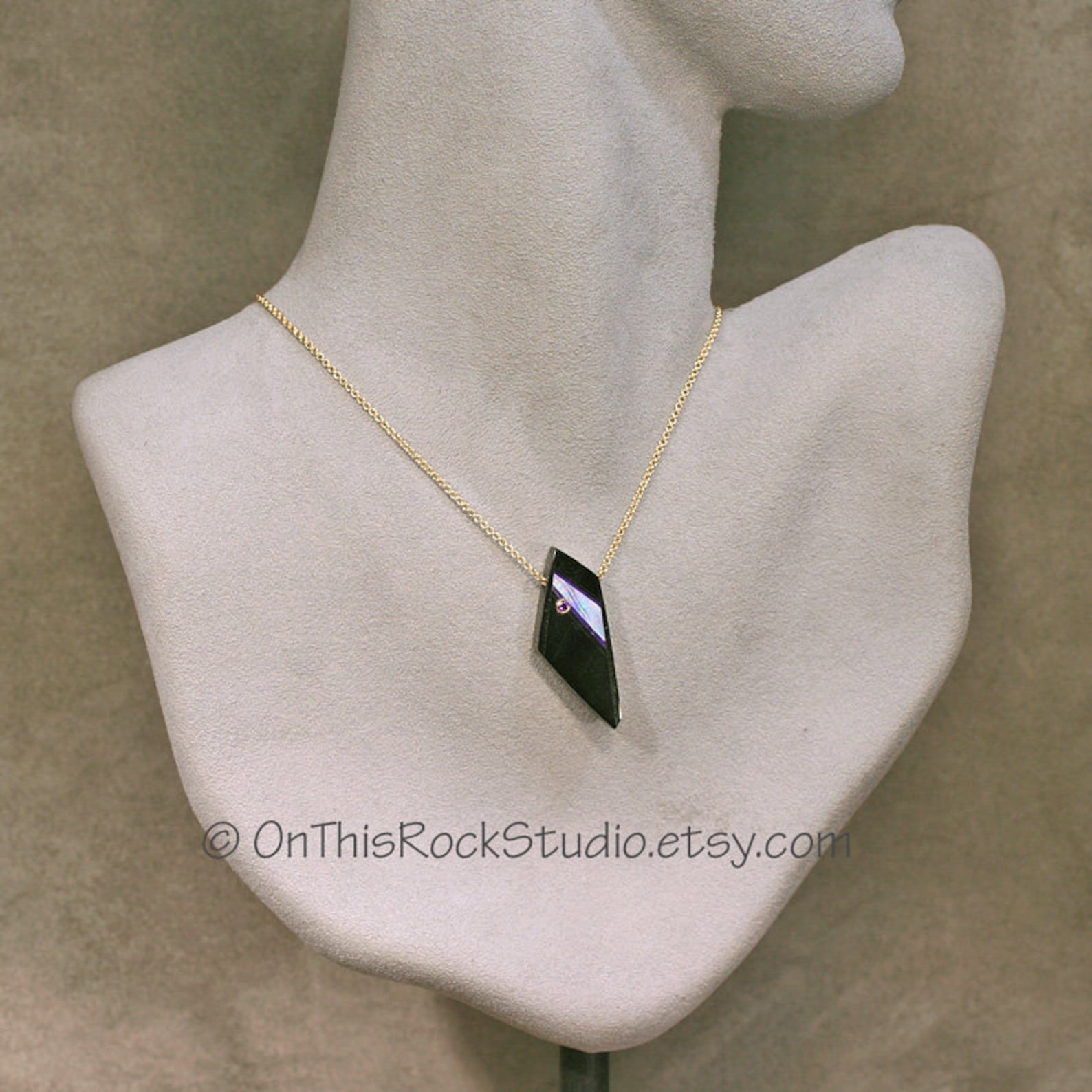 Opal, Black Jade, Purple Sapphire, Rock Intarsia, Lapidary Jewelry ...