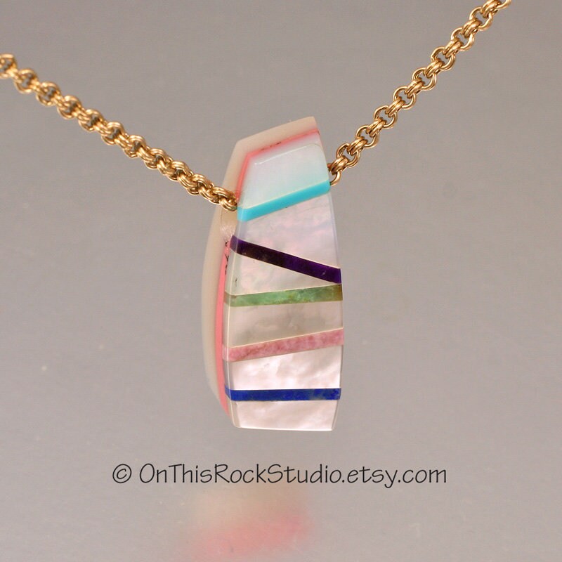 Mother of Pearl, Multi Stone Parti Inlay, Rock Intarsia, Lapidary ...
