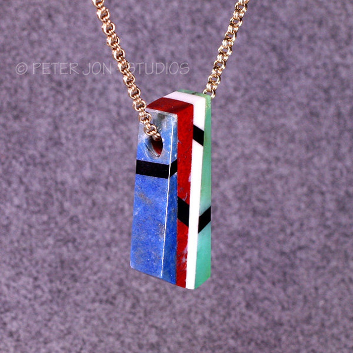 Chrysoprase, Red Jasper, Lapis, Rock Intarsia, Lapidary Jewelry, Stone ...