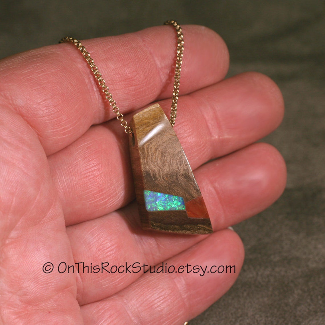 Petrified Wood With Opal, Rock Intarsia, Lapidary Jewelry, Natural ...