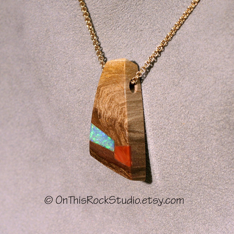 Petrified Wood With Opal, Rock Intarsia, Lapidary Jewelry, Natural ...