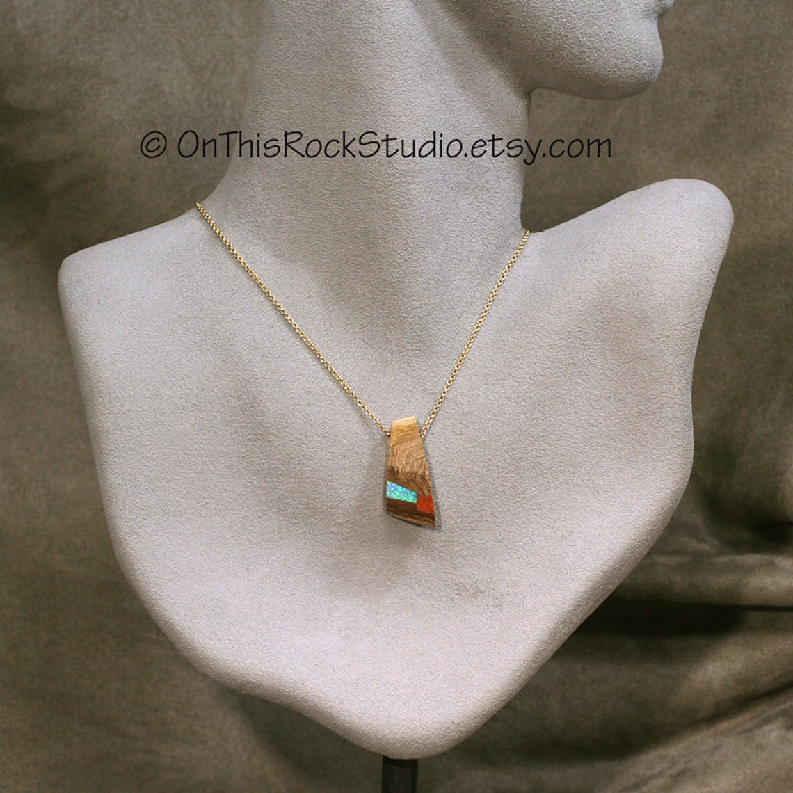 Petrified Wood With Opal, Rock Intarsia, Lapidary Jewelry, Natural ...