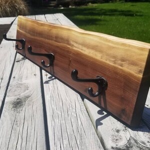 Live Edge Walnut Coat Rack Towel Rack - Etsy