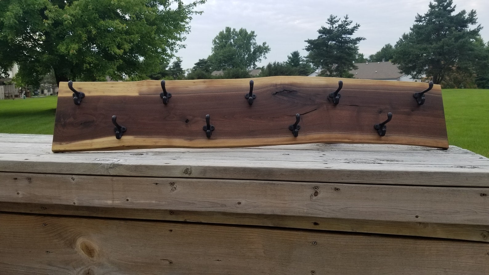 Live Edge Walnut Coat Rack Towel Rack | Etsy