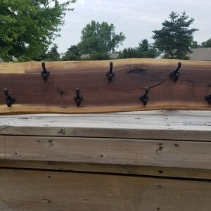 Live Edge Walnut Coat Rack Towel Rack - Etsy