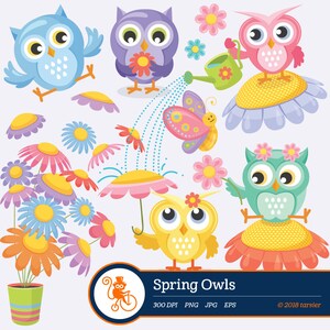 Back to School Owls Clip Art Vector Graphics Digital Clip - Etsy Canada