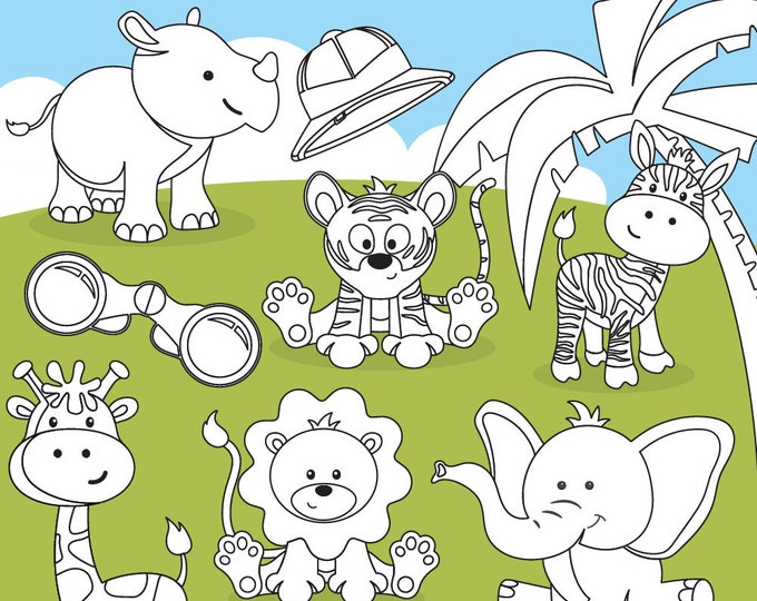 Safari Clipart, Safari Clip Art, Lion, Tiger, Snake, Elephant, Zebra ...