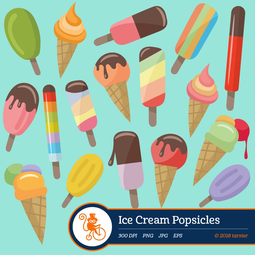 Ice-cream Popsicles Clipart, Ice Cream Clipart, Ice Cream Vector ...