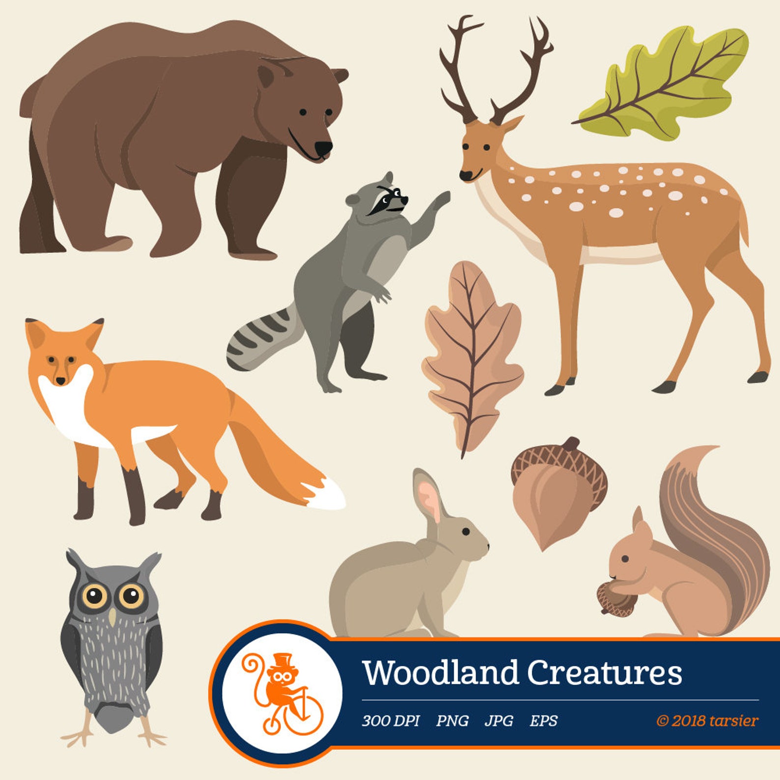 Woodland Creatures Clip Art Forest Animal Clipart Images Royalty Free ...