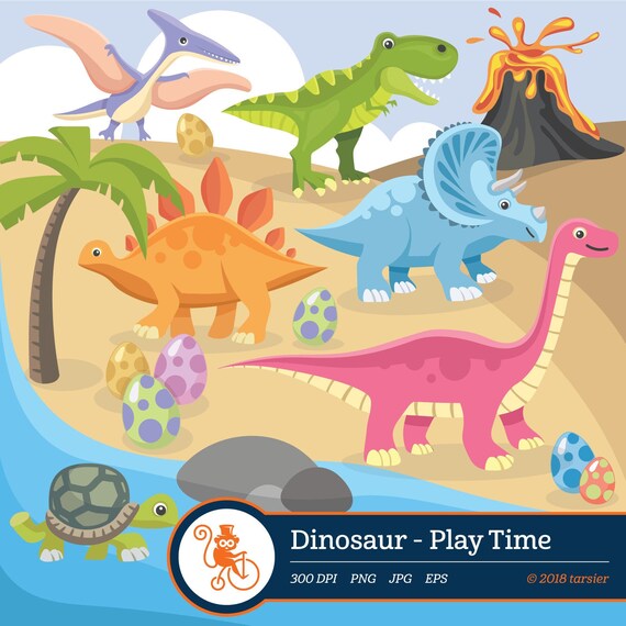 Dinotopia clipart Dinosaur Clipart Dino party vector | Etsy