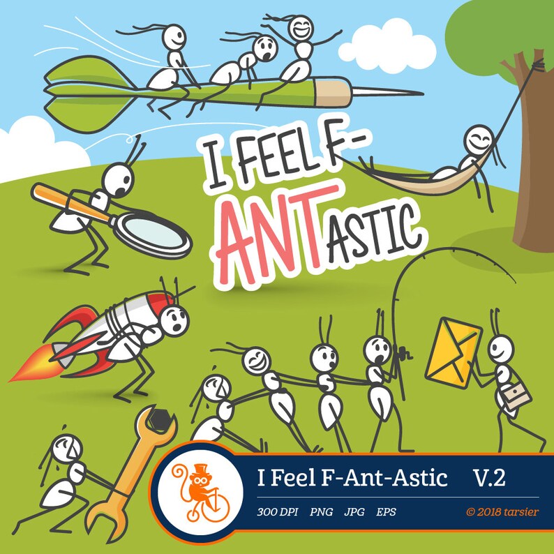 I Feel F-ant-astic Clipart, Ant Clipart, Play Time Clipart, Fantastic ...