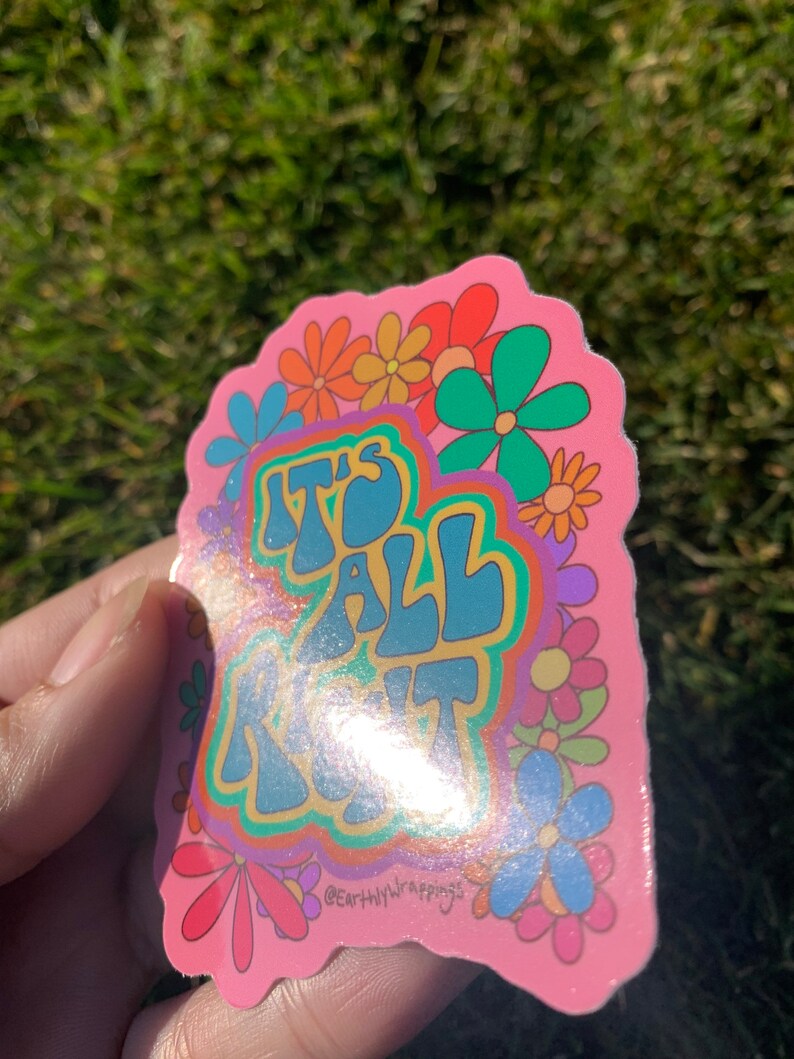 Its All Right Flower Power 3 Inch Sticker - Etsy