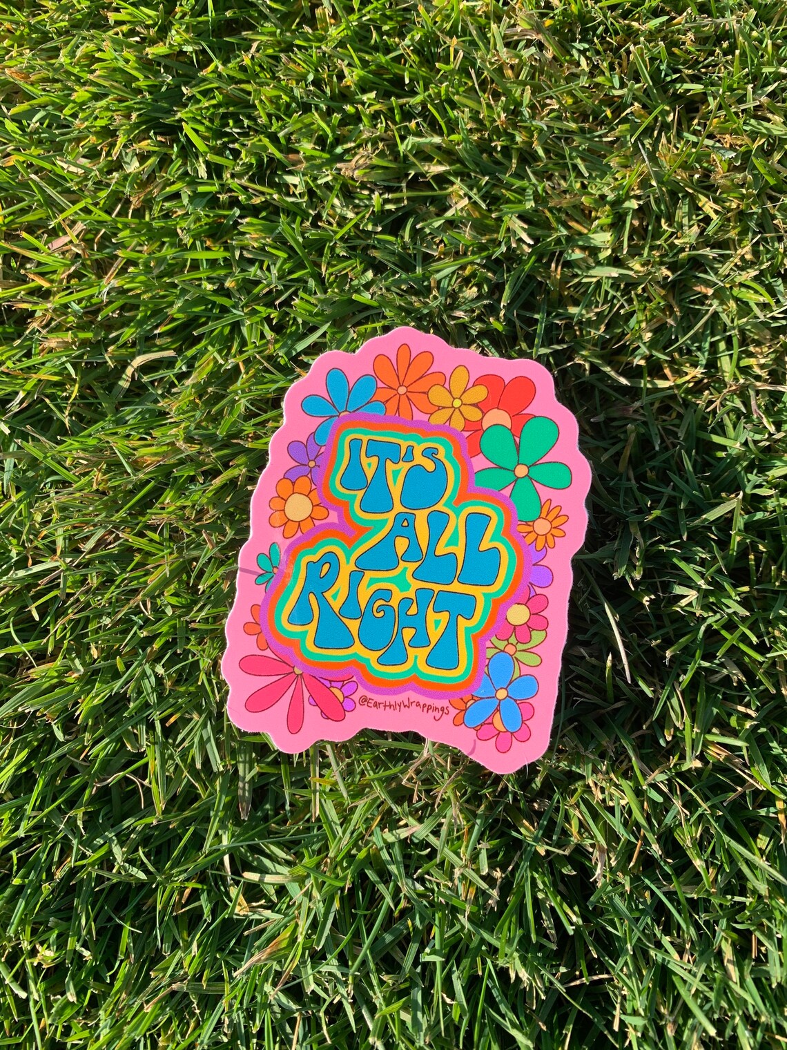 Its All Right Flower Power 3 Inch Sticker - Etsy