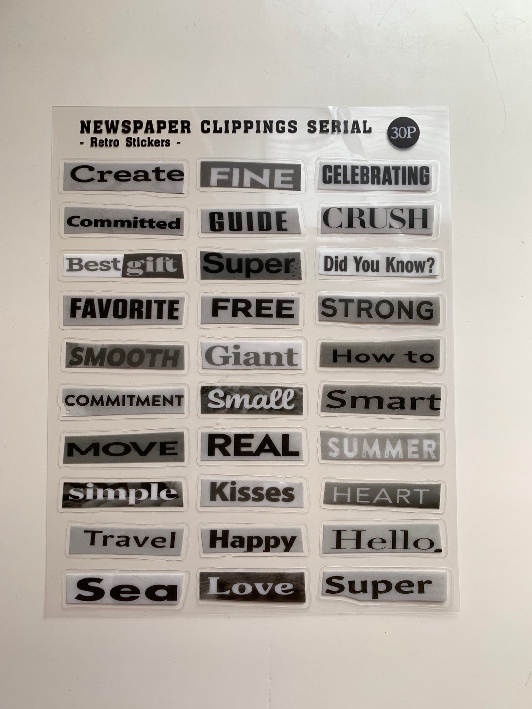 Vintage Newspaper/magazine Word Clipping Stickers, Junk Journal ...