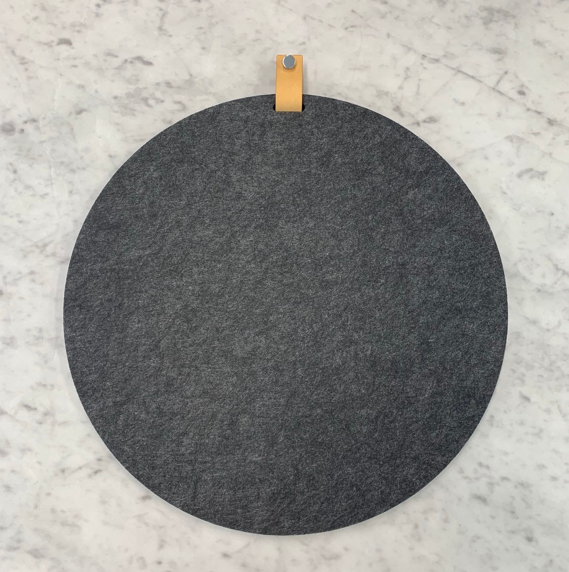 Circle Felt Pinboard with Natural Leather Hanger Ash Grey S M | Etsy