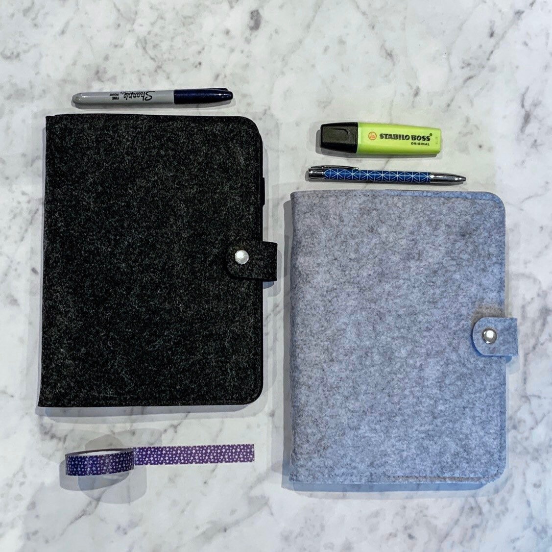 Silver Ash Dark Grey A5 Felt Notebook Diary 6 Ring Binder | Etsy