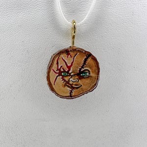 Child's Play Chucky Wooden Slice Pendant - Etsy