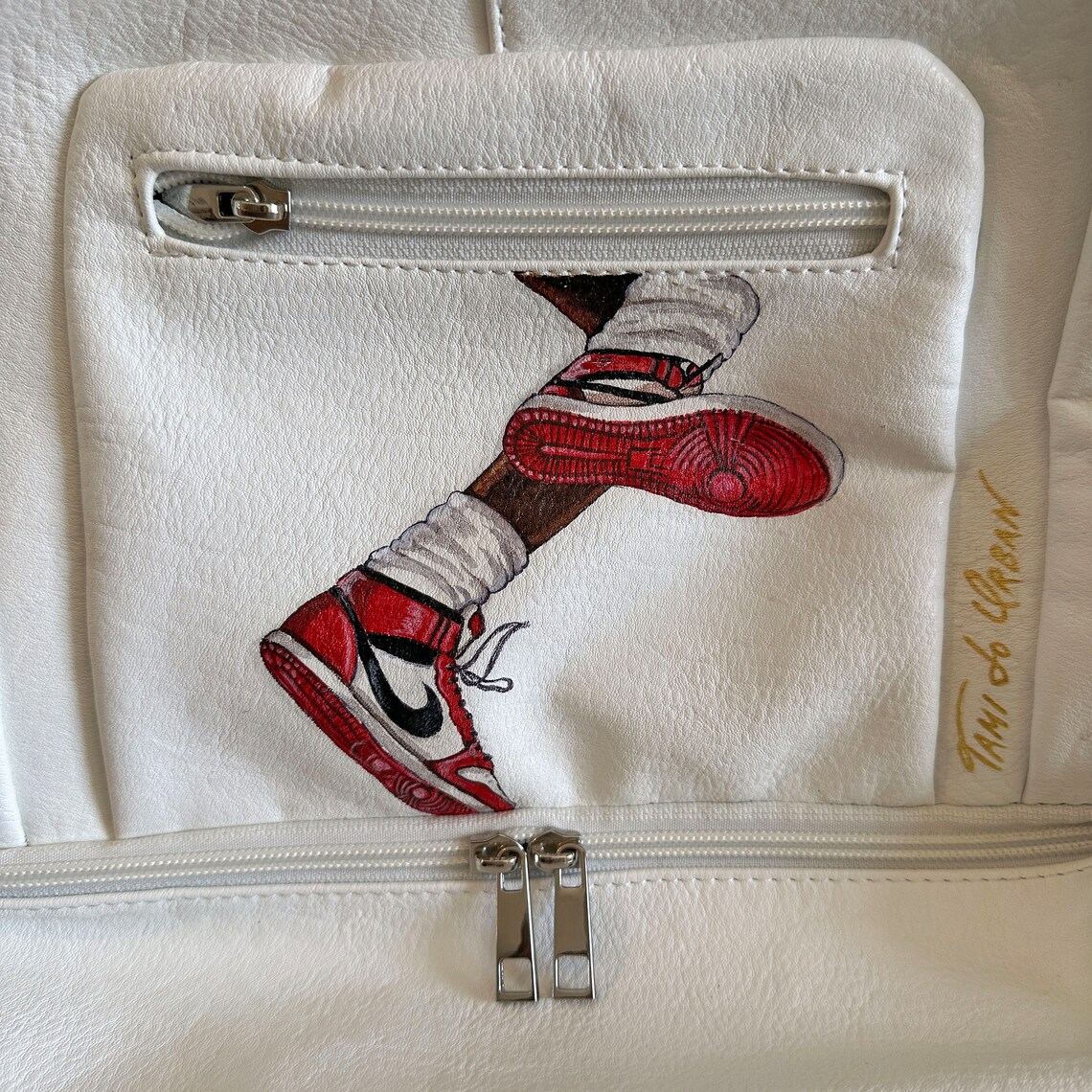 Sole Premise Tumbled Luciano Leather Michael Jordan Custom Backpack - Etsy