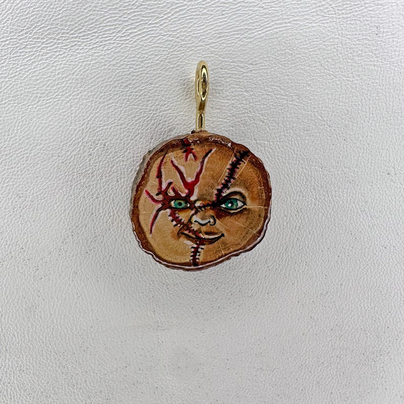 Child's Play Chucky Wooden Slice Pendant - Etsy