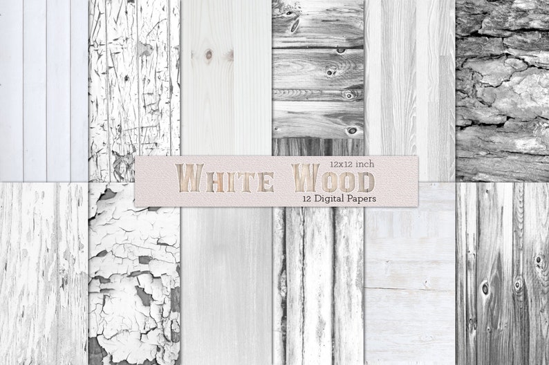 White Wood Digital Paper Old Wood Paper Wood Background | Etsy