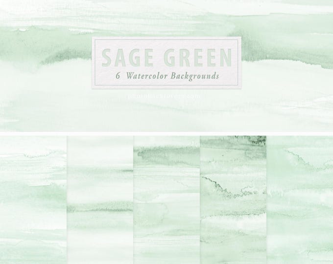 Calming Sage Watercolor Floral Frame Digital Paper Pack, Soft Sage ...