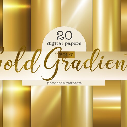 Gold Gradients Gold Foil Backgrounds Digital Paper - Etsy