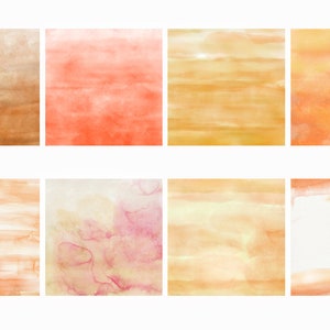 Orange Watercolor Background Digital Paper Pack-mixed Media Abstract ...