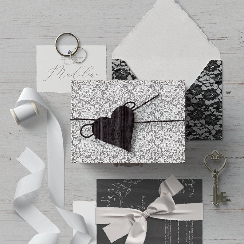 Black Lace DIGITAL PAPER Black and White Digital Paper Wood - Etsy