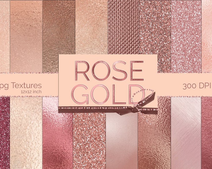 Aesthetic ROSE GOLD Digital Papers Digital Paper Pack of of Blush Pink ...