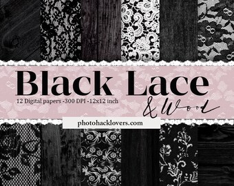 Black Lace Paper | Etsy