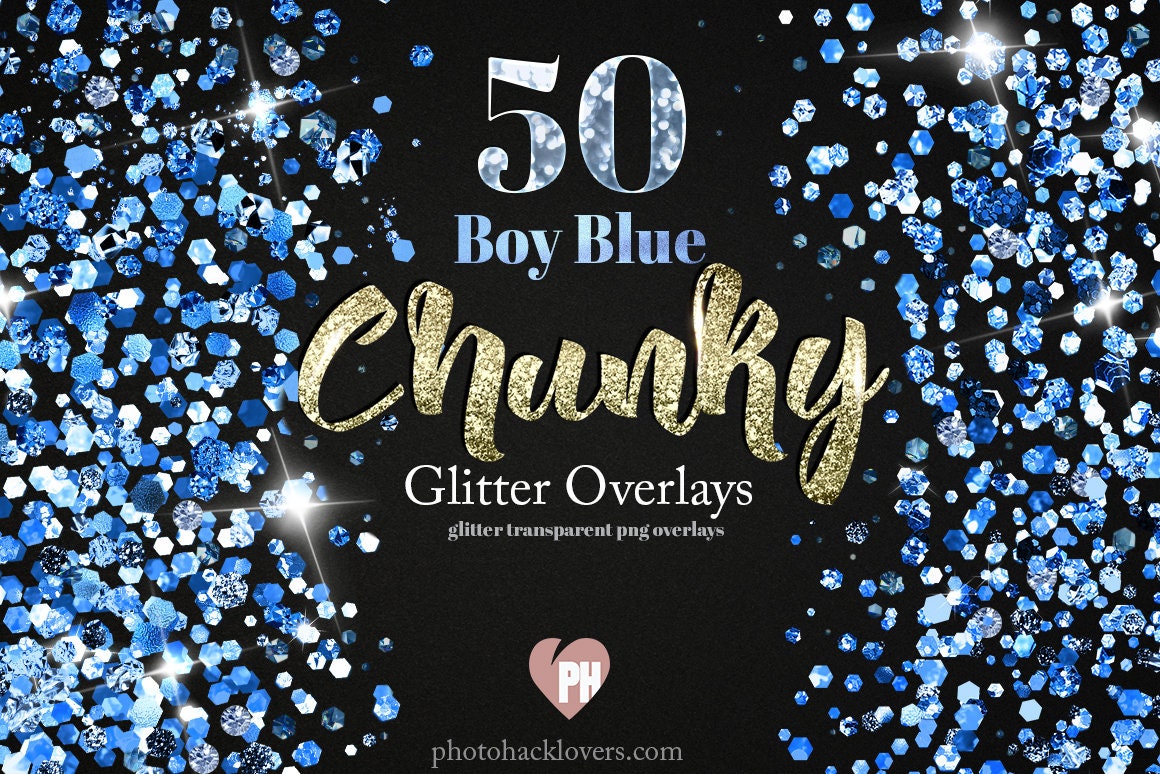 50 Chunky Blue Glitter Overlays Transparent Png Glitter Clip - Etsy