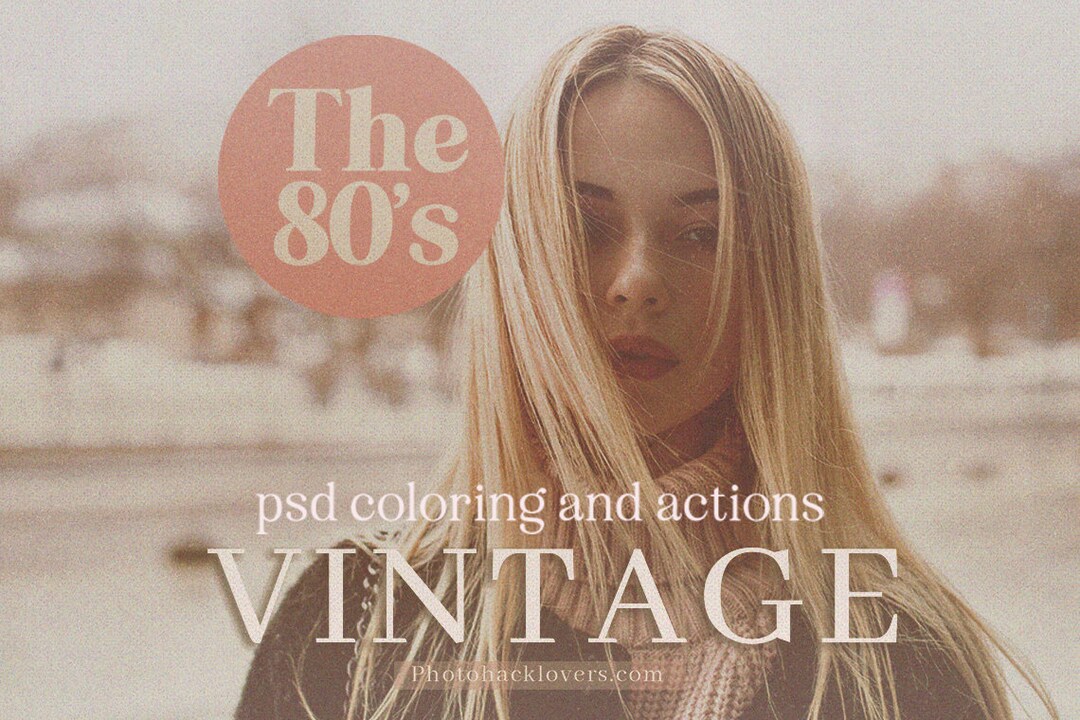 80s Pink Vintage PSD Photo Effect- Eighties Photoshop Actions + PSD ...