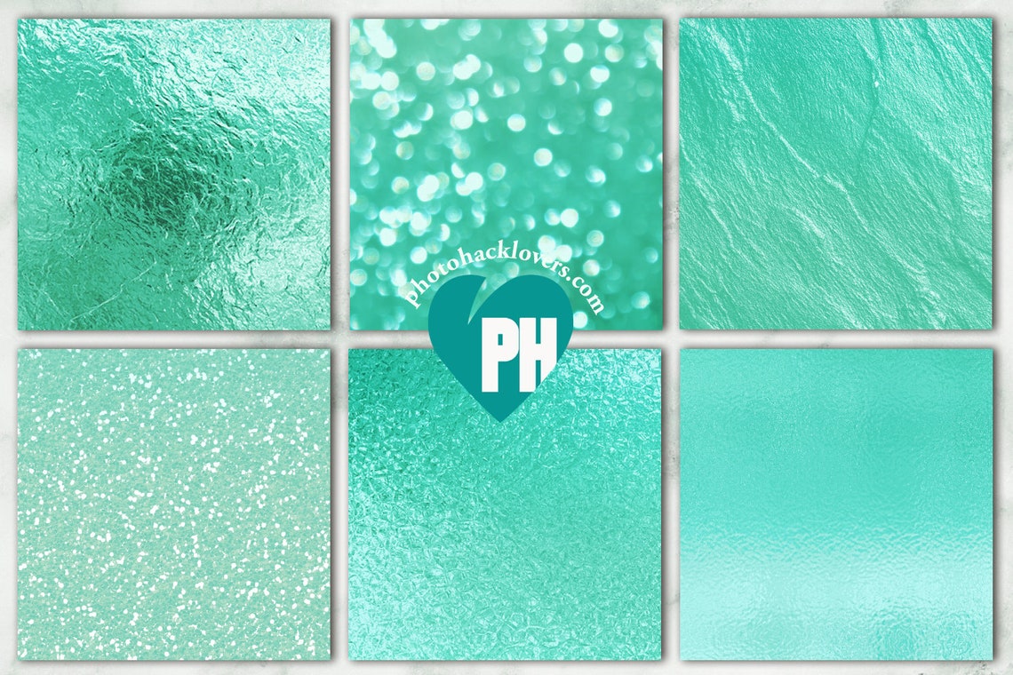 Mint Green Digital Paper Aqua Mint Digital Paper Glitter - Etsy