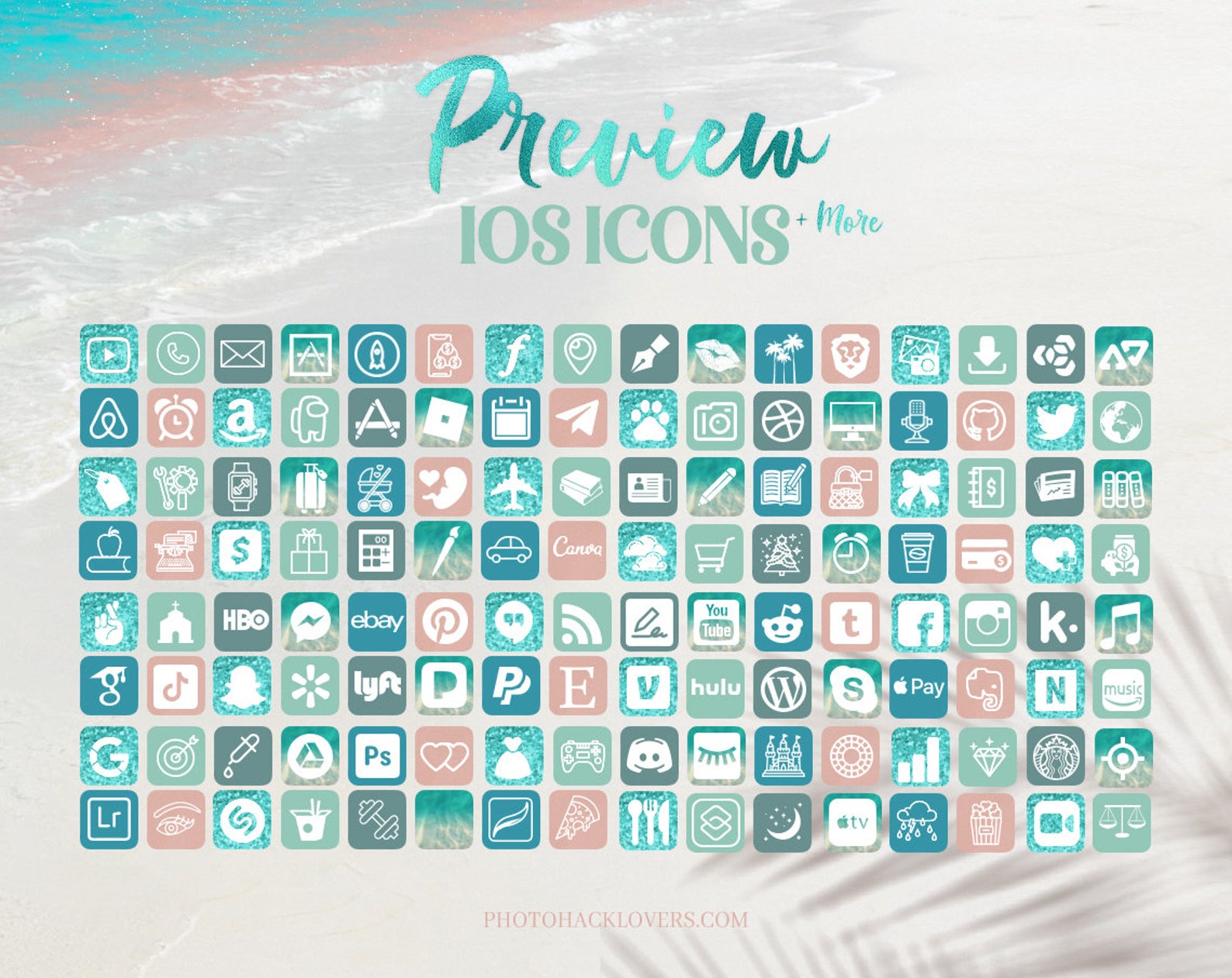 IOS App Icons Ocean Blue Florida Keys App Icons Summer - Etsy