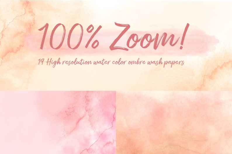 Peach Watercolor Digital Paper, Ombre Texture, Printable Scrapbook ...