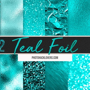 Teal DIGITAL PAPER - Blue Green Digital Paper Pack-turquoise Glitter ...