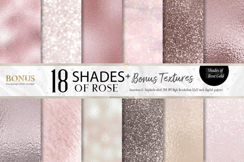 Rose Gold Digital Paper Pink Blush Glitter Digital Papers - Etsy