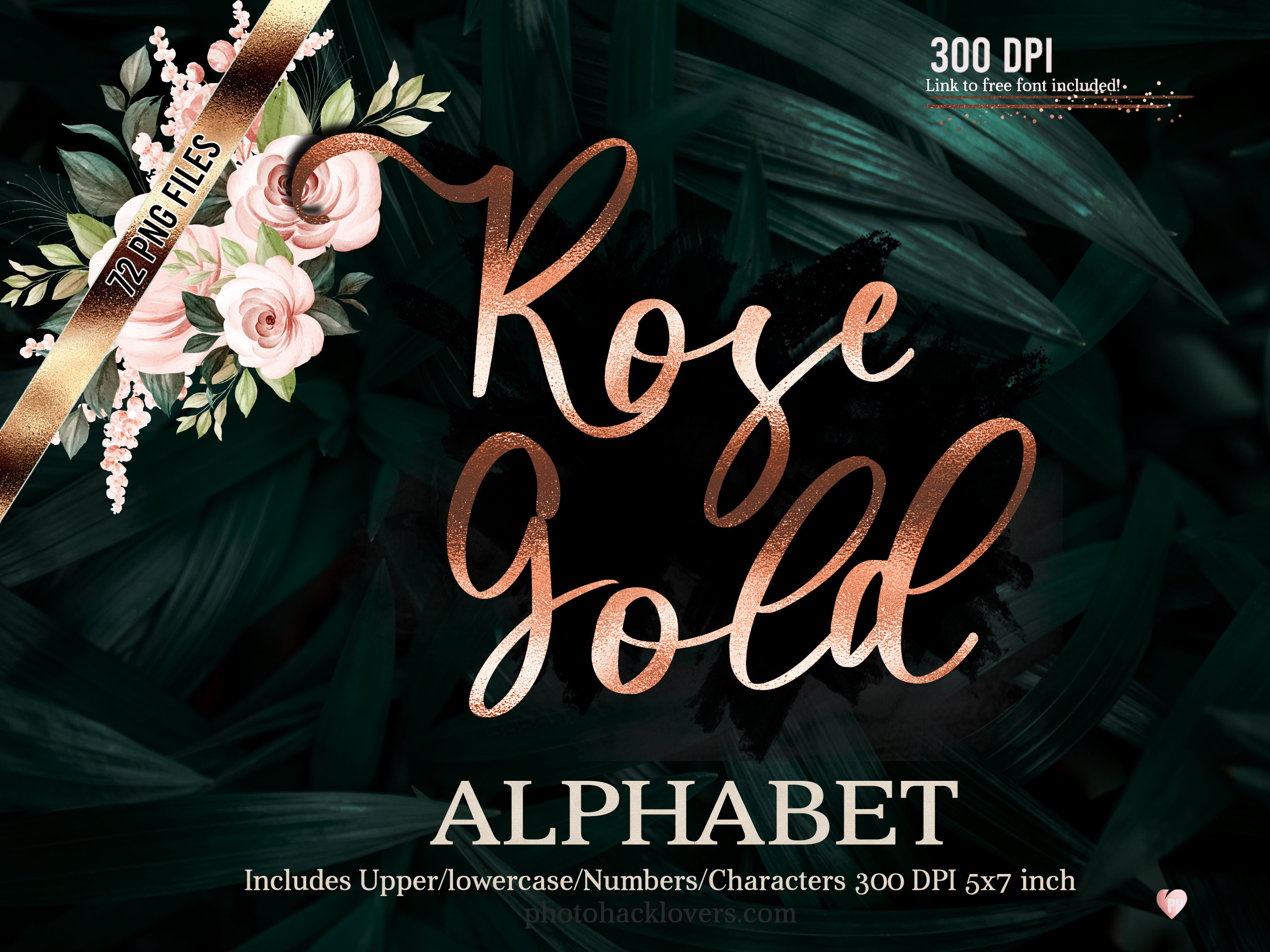 Rose Gold Alphabet Clipart Rose Gold Font Clipart Rose Gold - Etsy