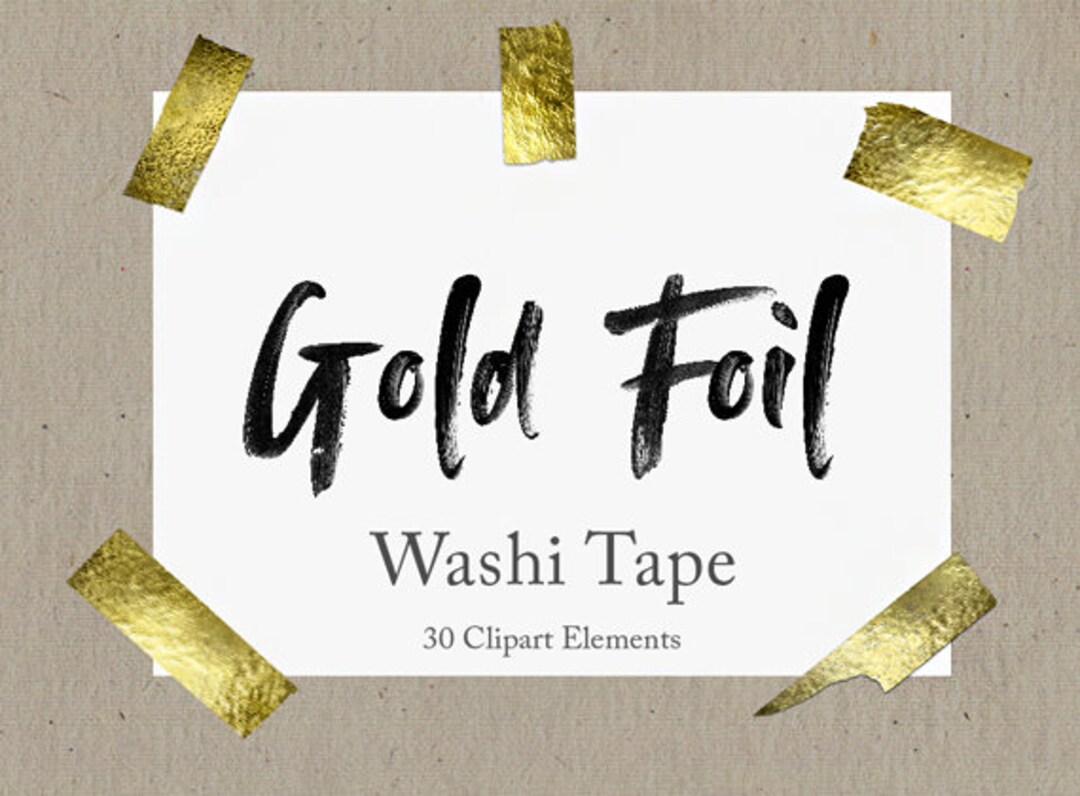 Brush Stroke Clipart -gold- Washi Tape Clip Art, Gold Foil Tape ...