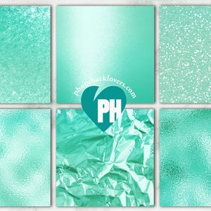 MINT Digital Paper- Green Background- Glitter Digital Paper Pack ...