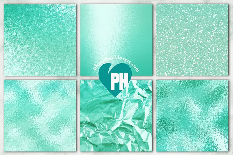 Mint Green Digital Paper Aqua Mint Digital Paper Glitter - Etsy