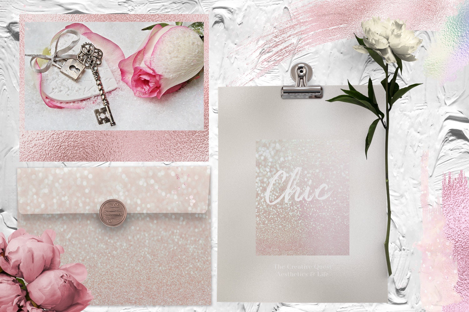 Rose Gold Digital Paper Pink Blush Glitter Digital Papers | Etsy