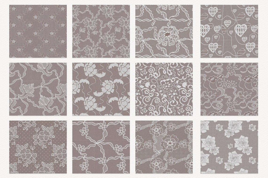 Burlap & Lace Digital Paper Lace Pattern Lace Digital Paper | Etsy