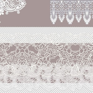 White Lace Overlays, Transparent Lace Overlays, Lace Png, White Lace ...
