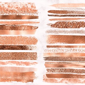 Rose Gold Brush Strokes Clipart, Hand Painted Blush, Watercolor Rose ...