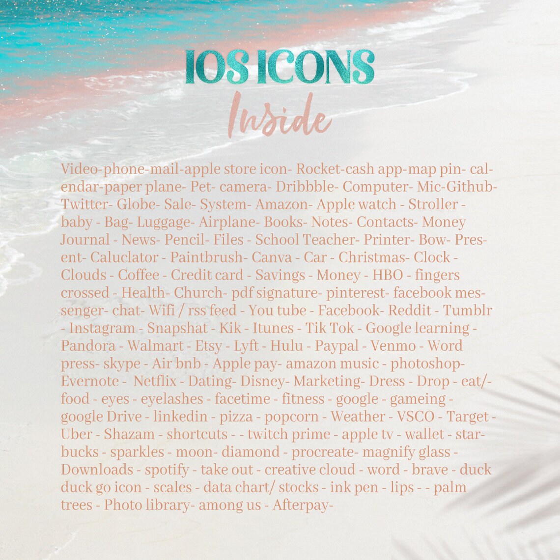 IOS App Icons Ocean Blue Florida Keys App Icons Summer - Etsy