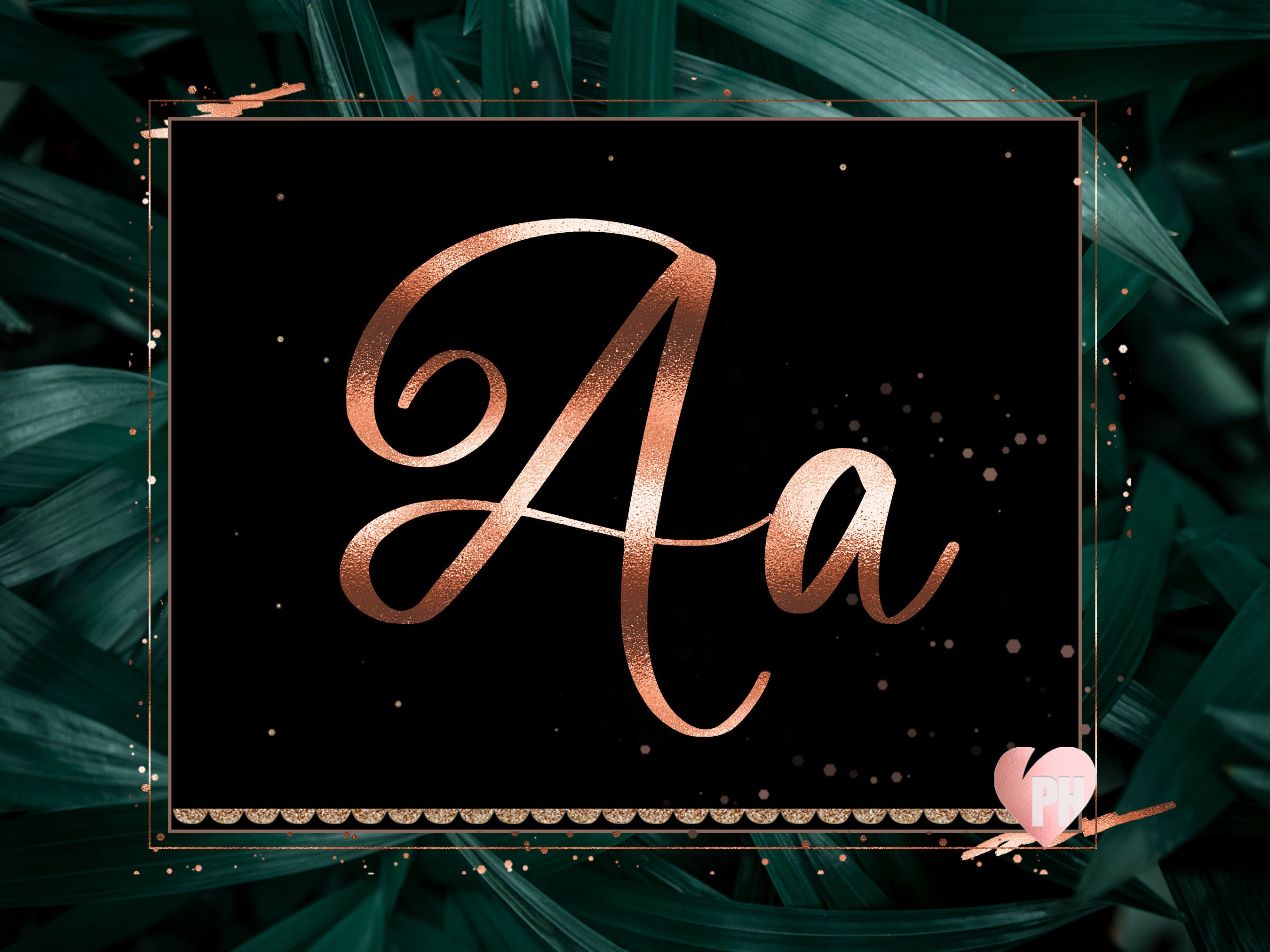 Rose Gold Alphabet Clipart Rose Gold Font Clipart Rose Gold - Etsy